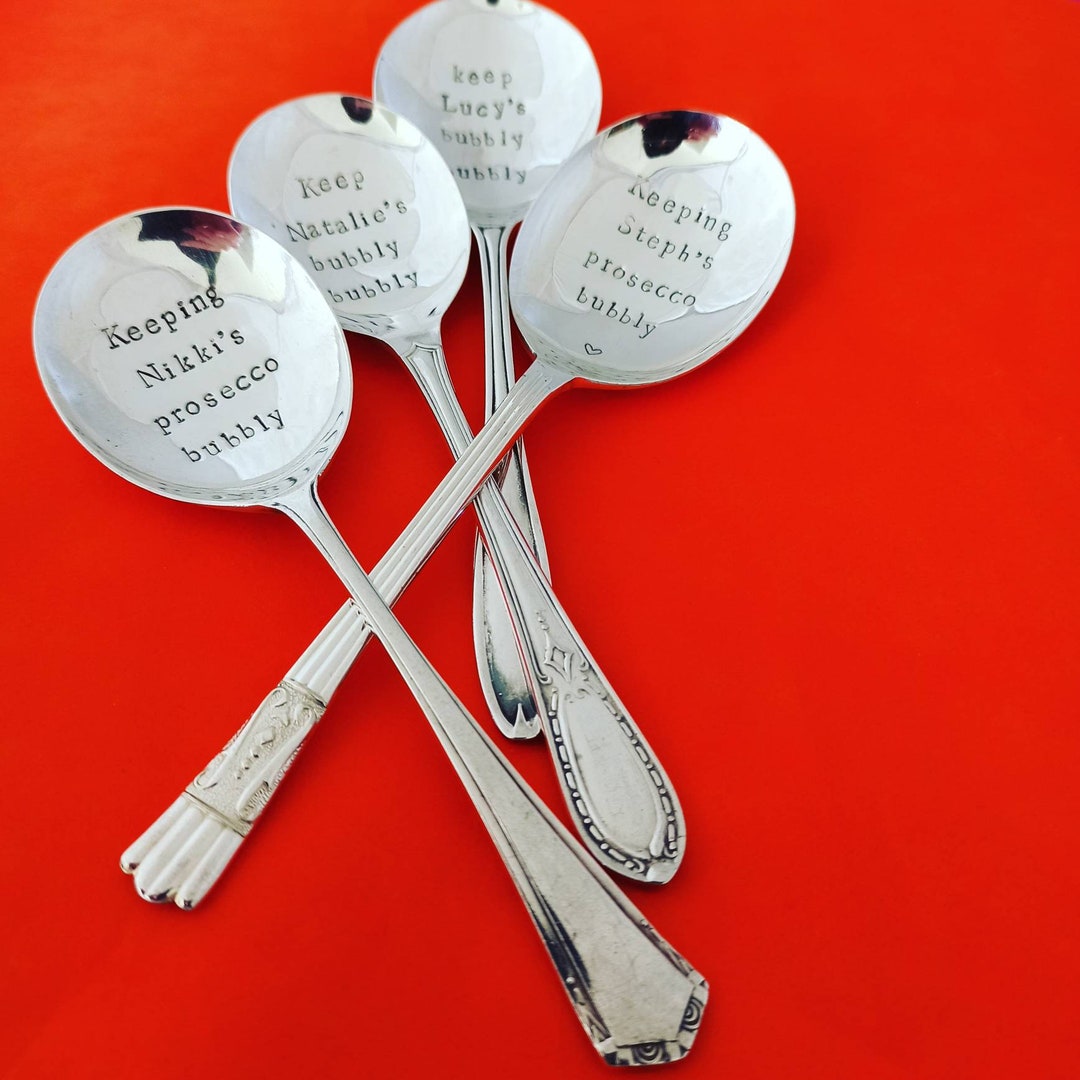 Keep the Bubbly Champagne Spoon, Prosecco. Vintage, Personalised Gift ...