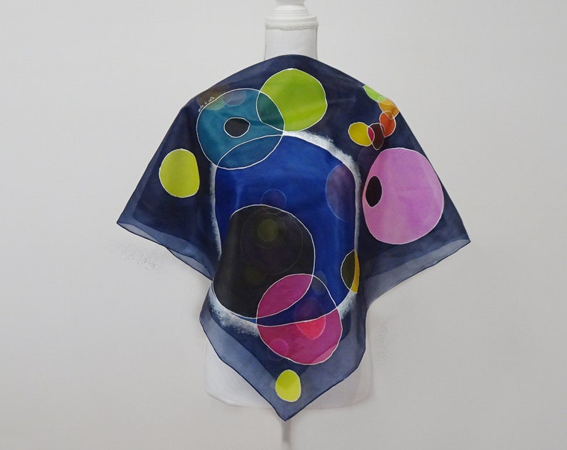 Kandinsky Alcuni cerchi, Sciarpa quadrata in seta multicolore ispirata ...