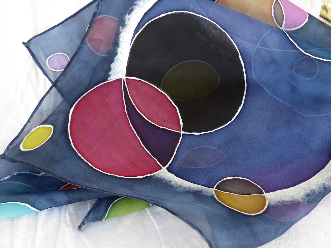 Kandinsky Alcuni cerchi, Sciarpa quadrata in seta multicolore ispirata ...