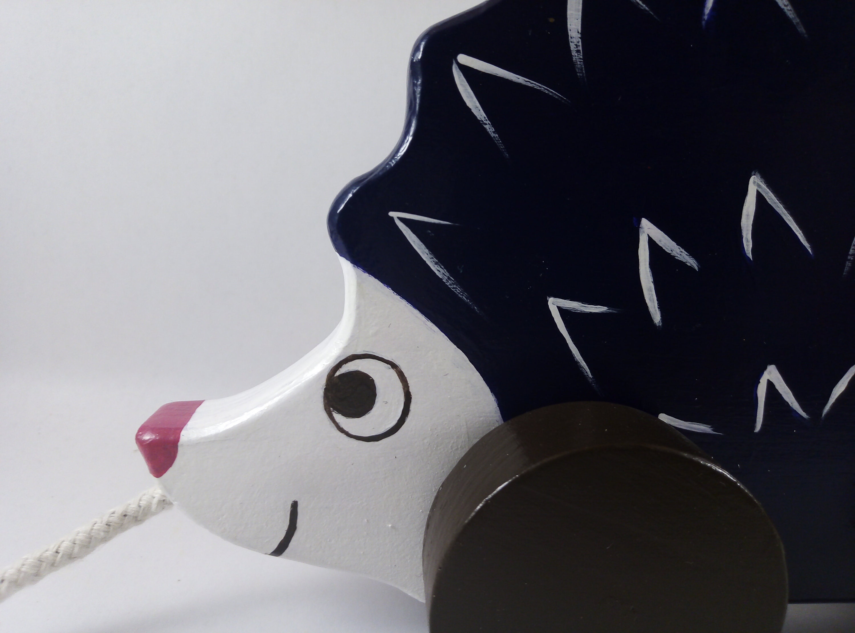 Pull Along Hedgehog, Classic Wooden Toy. Handmade Baby Girl or Baby Boy Gift Idea. Pull Along ...