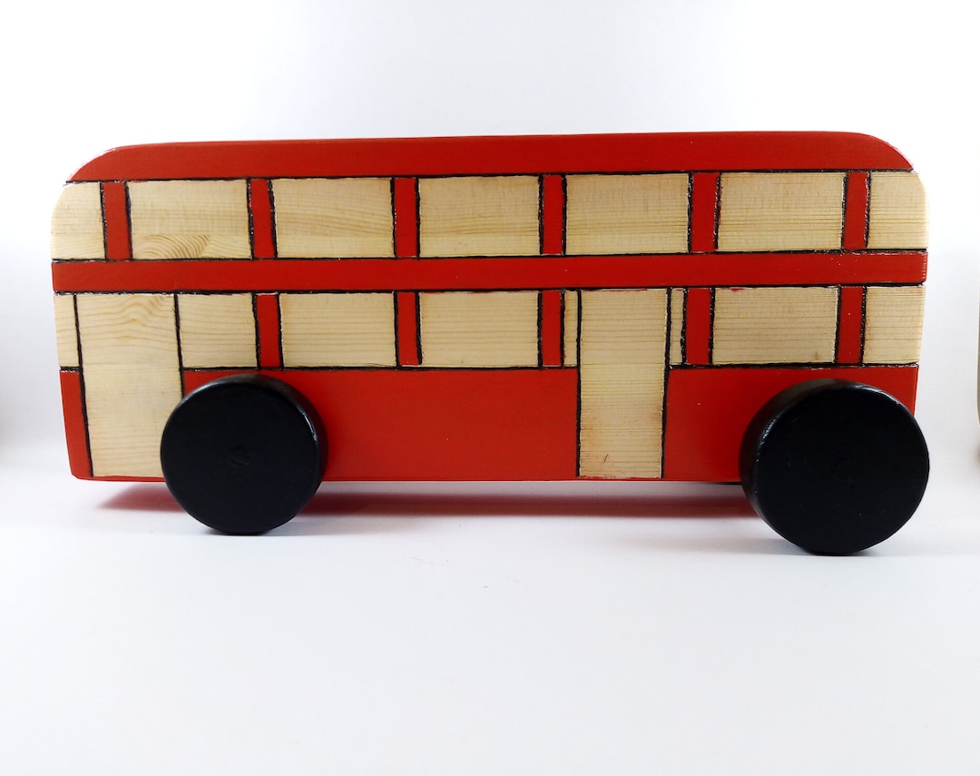Handmade Wooden Bus, Classic Large Double Decker. Wooden Cars and ...