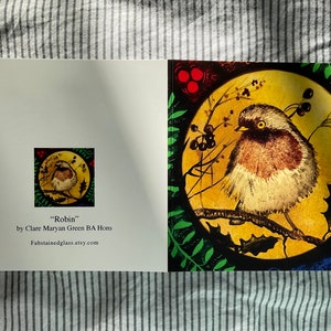 5 Christmas Robin Cards in Box - Etsy UK