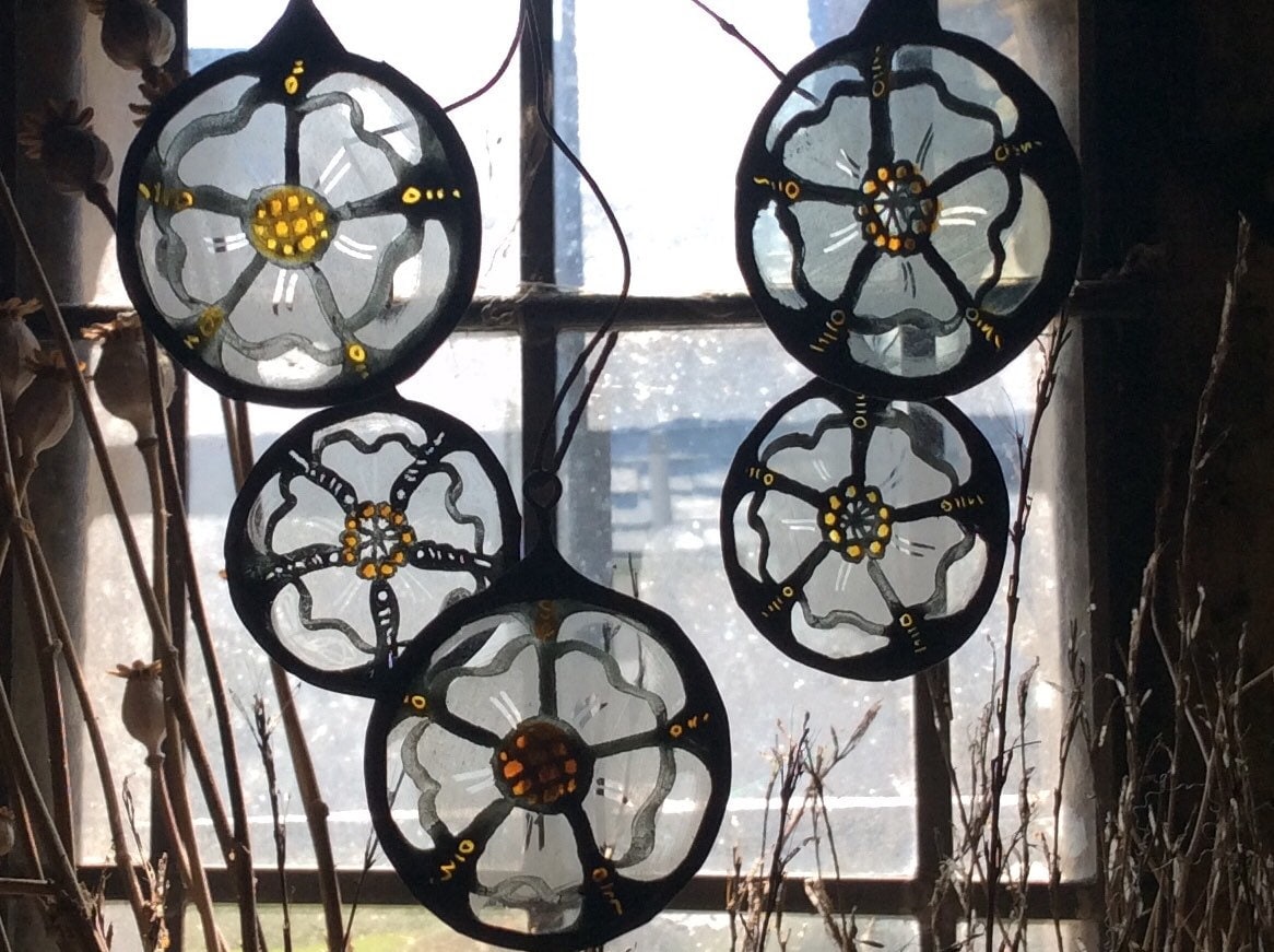 Vintage Glass York Rose Stained Glass Forever Flowers - Etsy UK