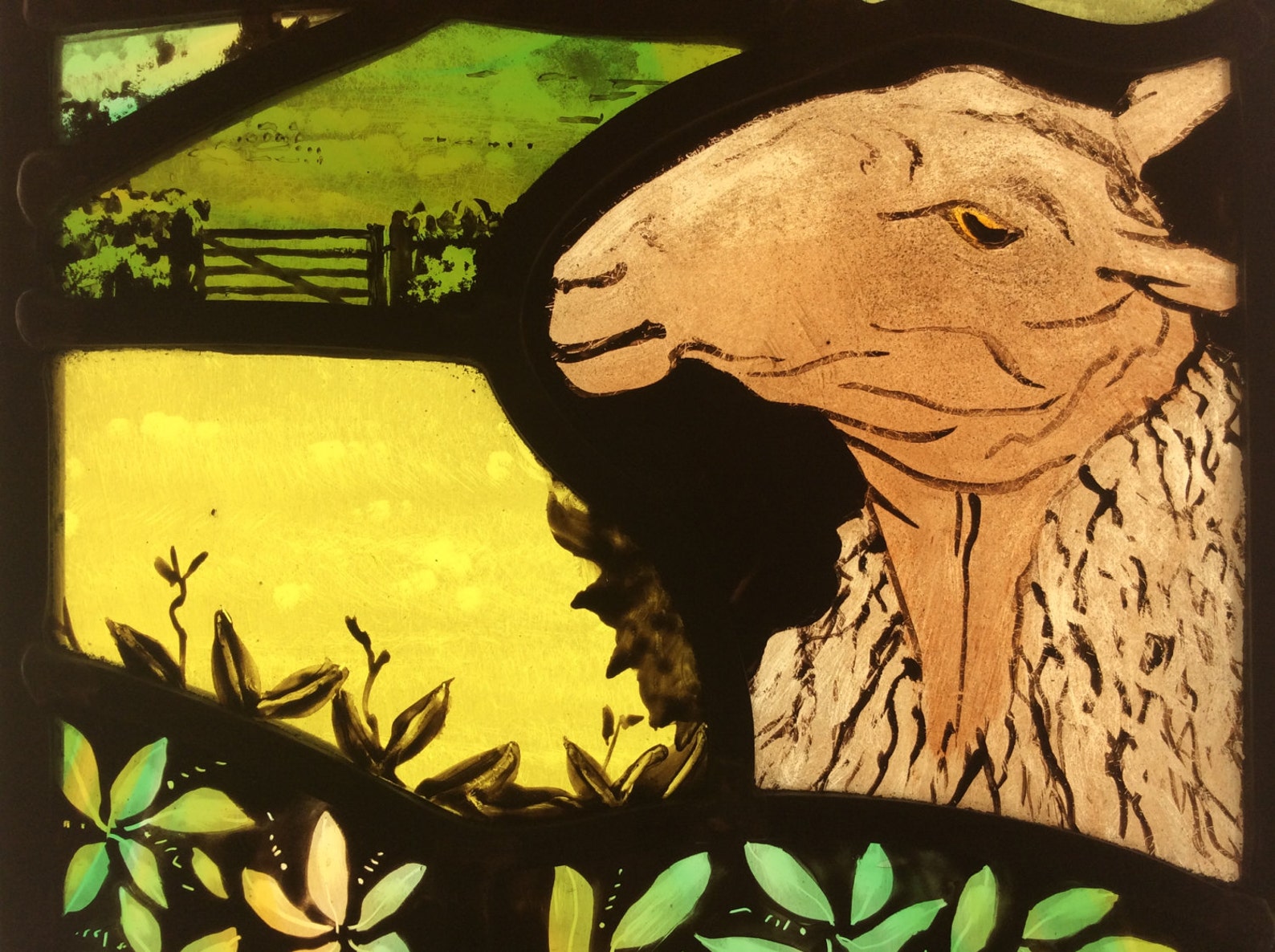 Sheep Stained Glass Window Decor Farmhouse | Etsy