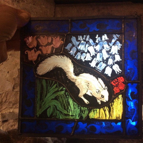 Stained Glass Window Hangings Squirrel - Etsy