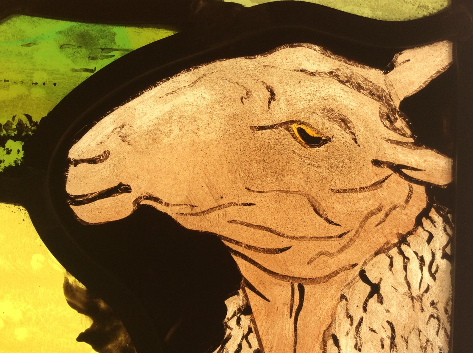 Sheep Stained Glass Window Decor Farmhouse | Etsy