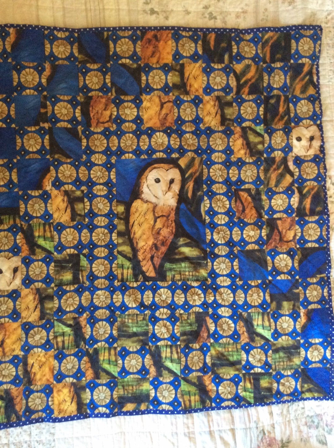Barn Owl Patchwork Quilt Wonderful Gift 40 X 36 Inches, All Hand Sewn ...