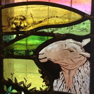 Sheep Stained Glass Window Decor Farmhouse - Etsy