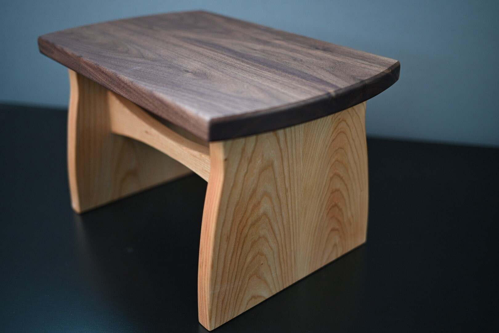 Large Walnut and Cherry Wood Step Stool/ Adult or Children's/ Handmade ...