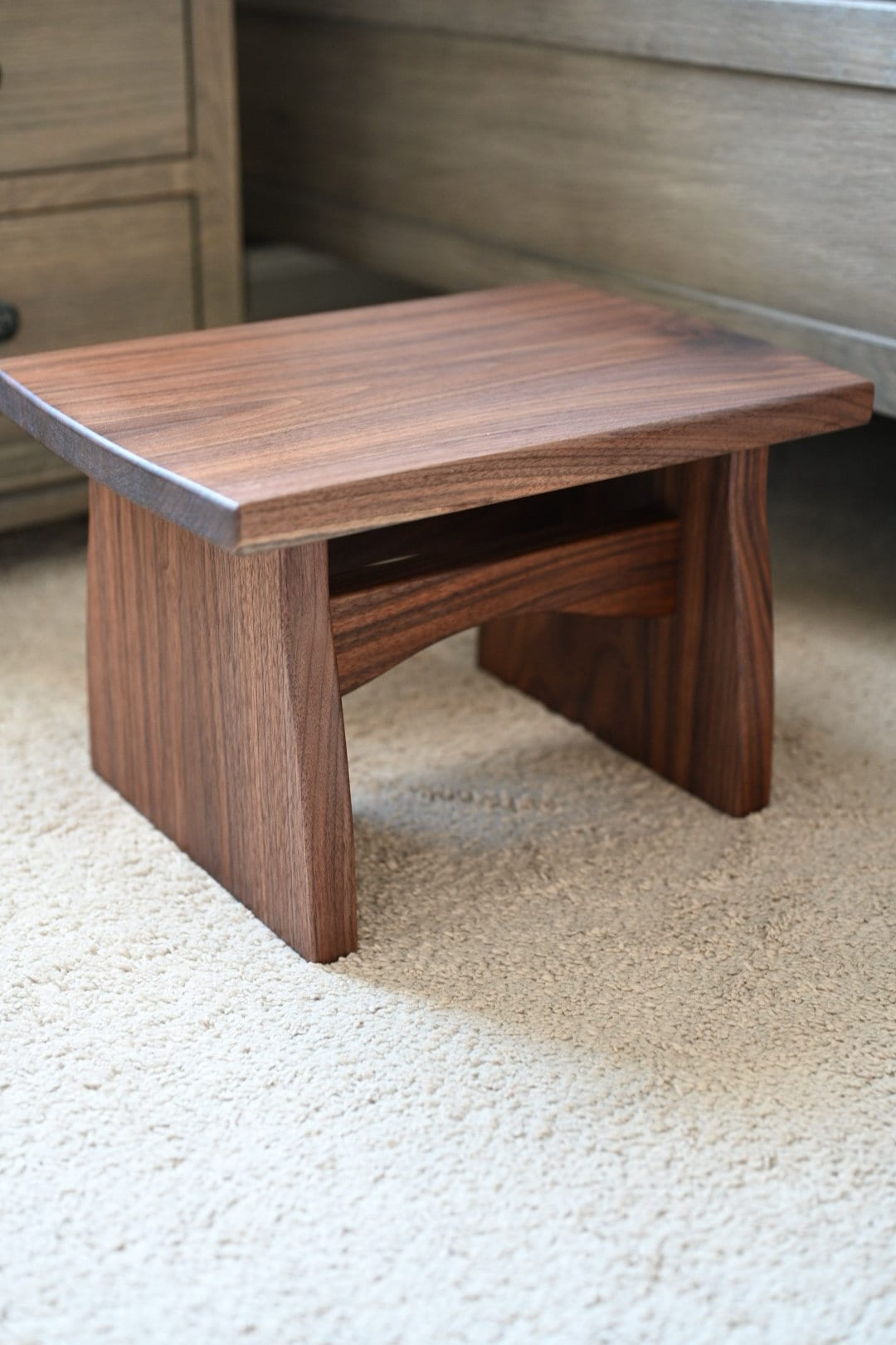 Walnut Large Wood Step Stool / Solid Walnut Hardwood / Adult or ...