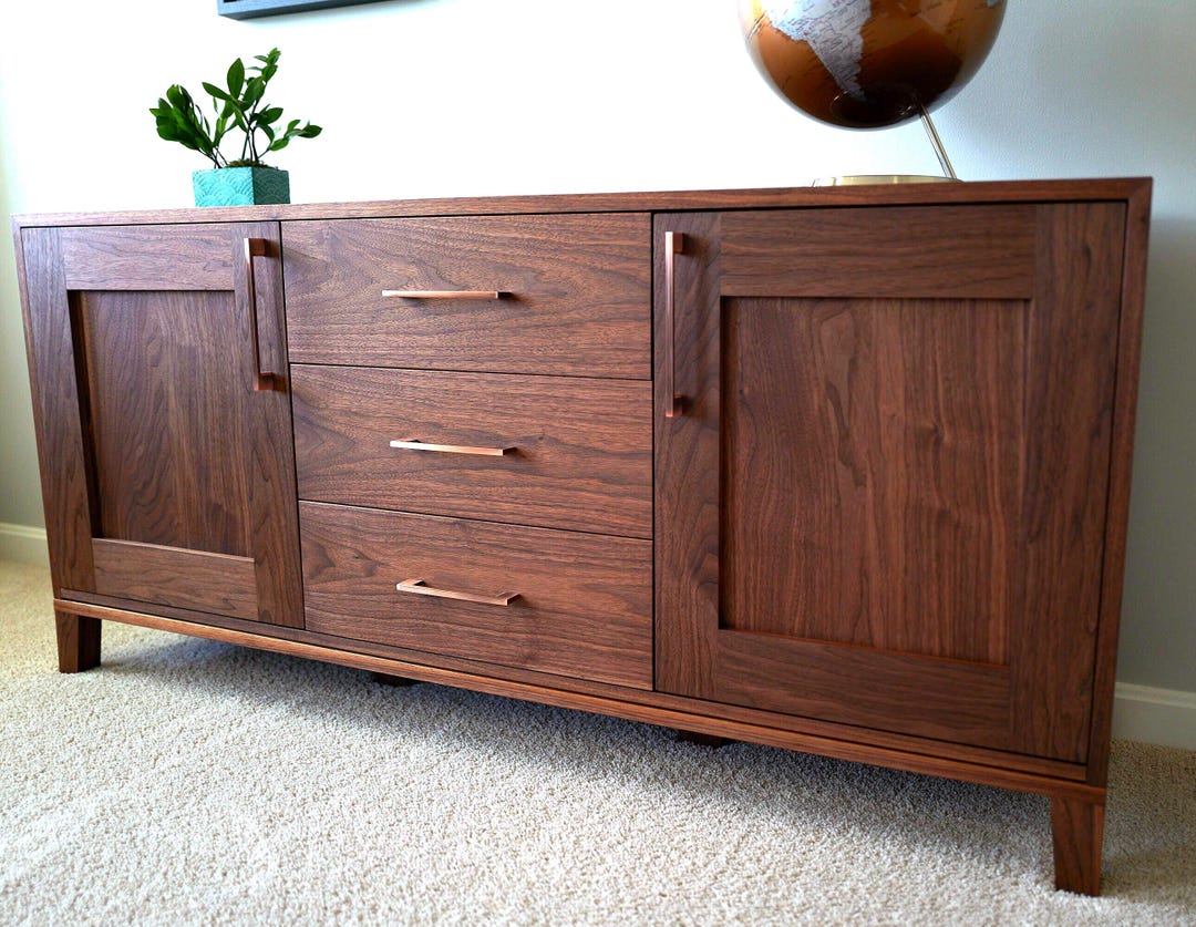 Mid-century Modern Handcrafted Walnut Media Console - Custom Sizing - Etsy