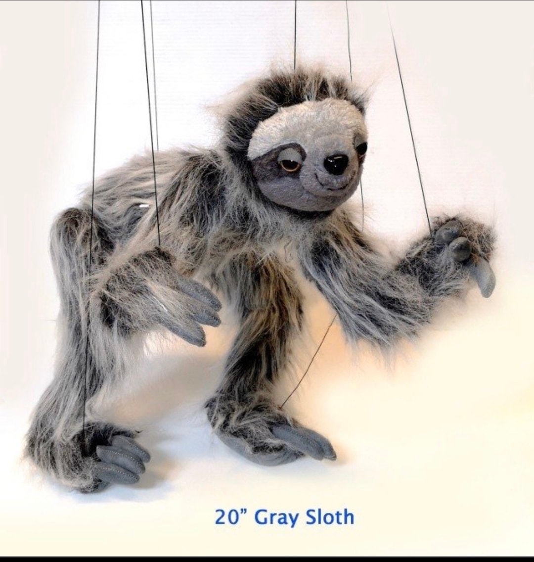 Gray and Brown Sloth Puppets - Etsy