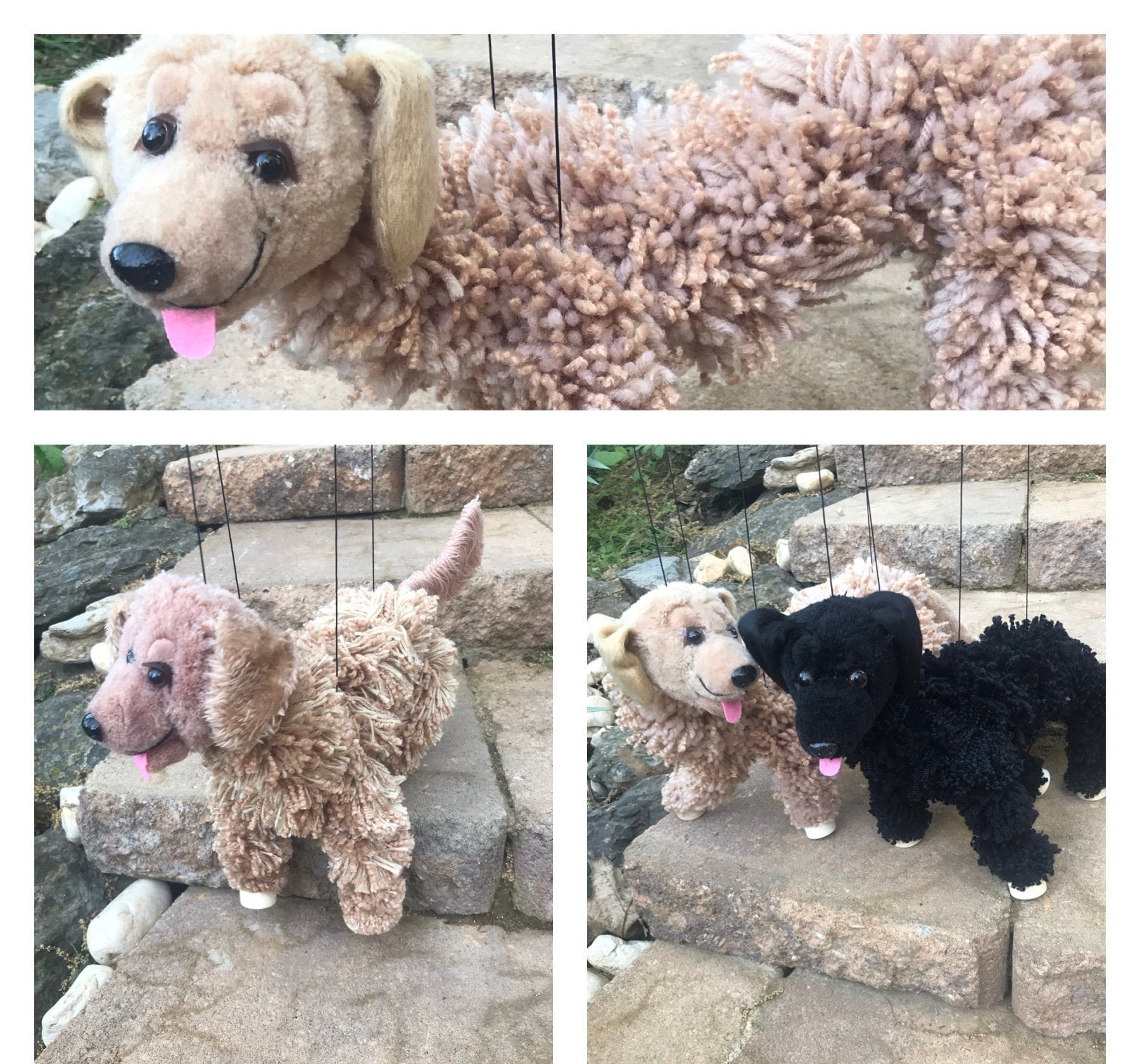 Very High Quality Golden Retriever and Labrador Dog Puppets Marionettes ...