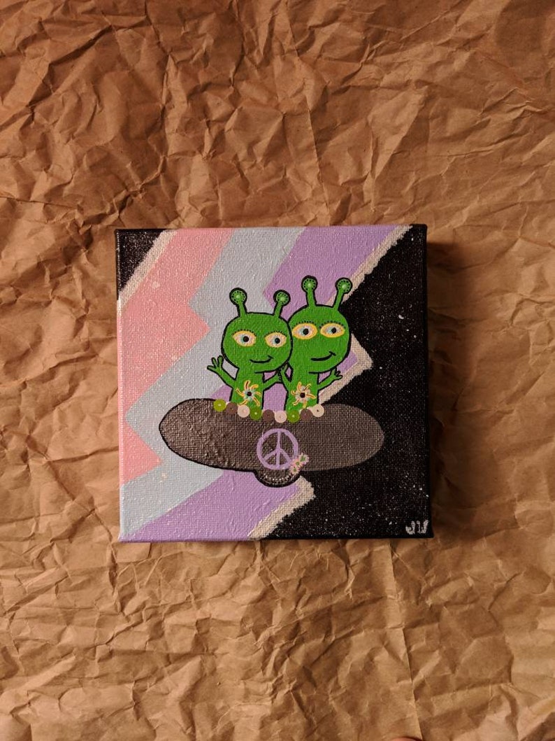 Alien Home Decor Alien Wall Decor Alien Art Alien Painting - Etsy