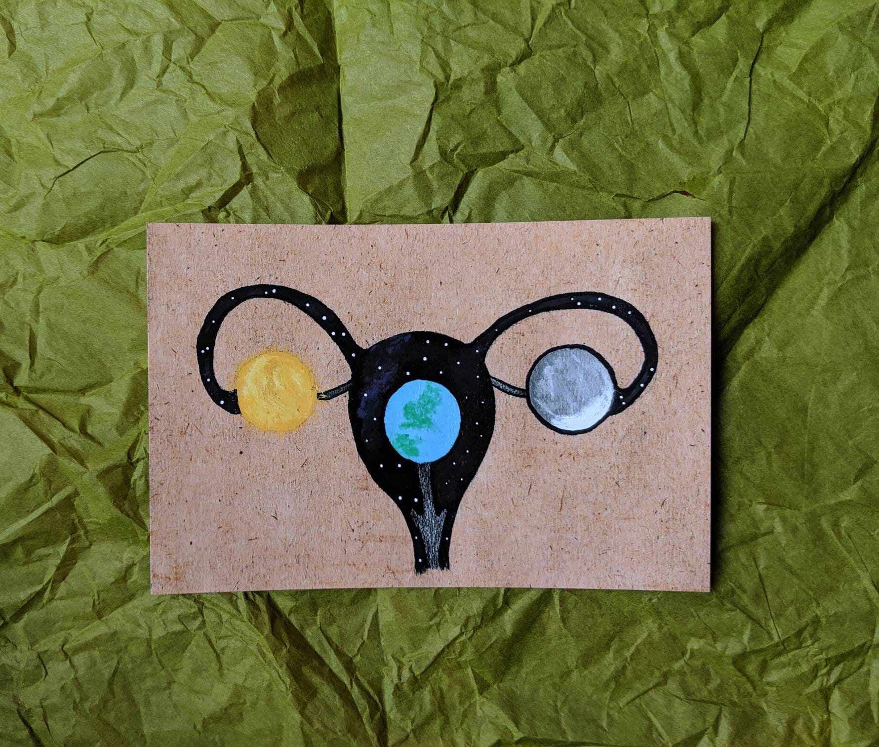 Uterus Art, Uterus Painting, Universe Home Decor, Universe Wall Decor ...