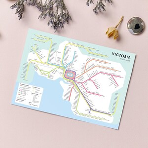Victoria Melbourne Metro and Regional Train Map Print Card & - Etsy ...