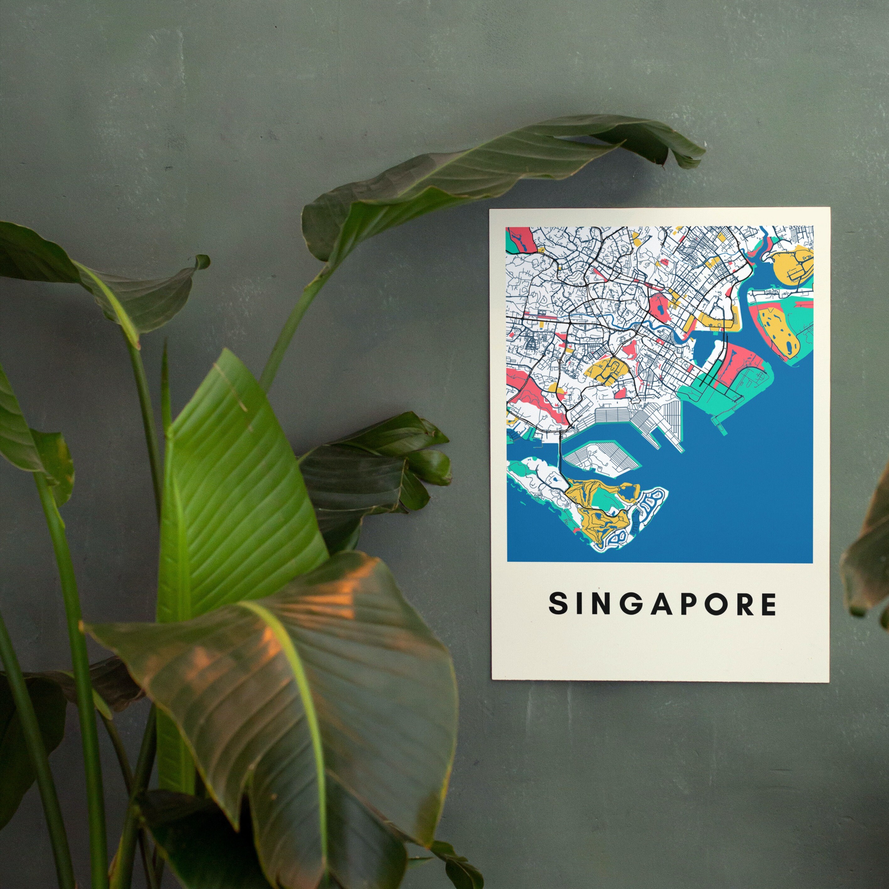 Singapore City Map Print Multicolored Map Poster A3 Size - Etsy