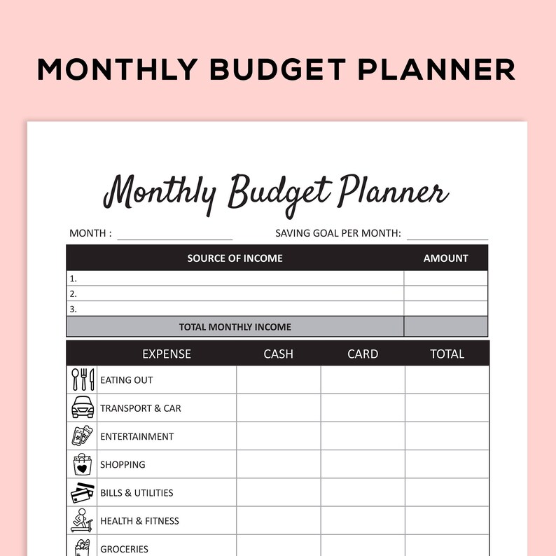 Simple Budget Planner Printable Daxbond