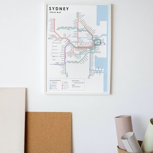 Sydney Train Map Printed Poster With the New Updated Metro South West ...