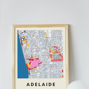 Adelaide City Map Print Multicolored Map Poster A3 Size - Etsy Australia