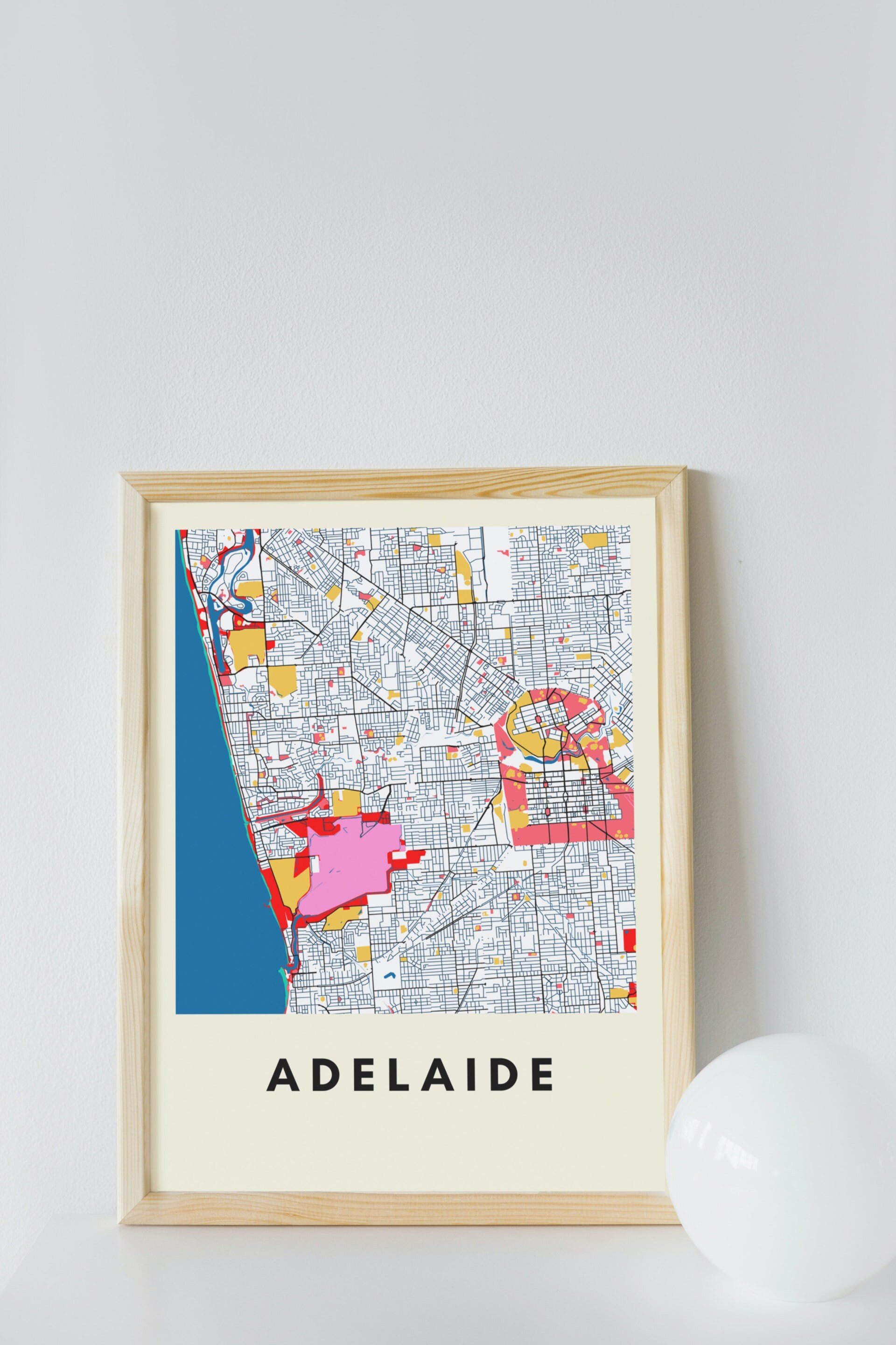 Adelaide City Map Print Multicolored Map Poster A3 Size - Etsy Australia