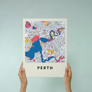 Custom City Map Print - Multicolored Illustrated Map Poster A3 Size - Etsy