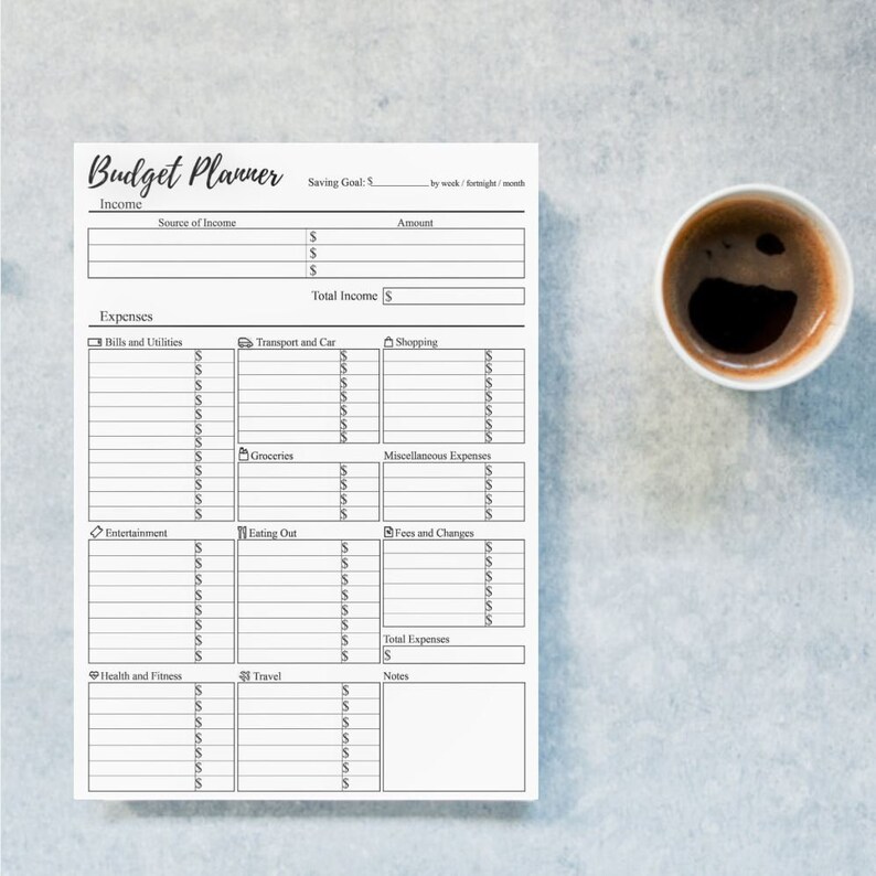 Budget Planner Notepad for Weekly Fortnightly and Monthly - Etsy