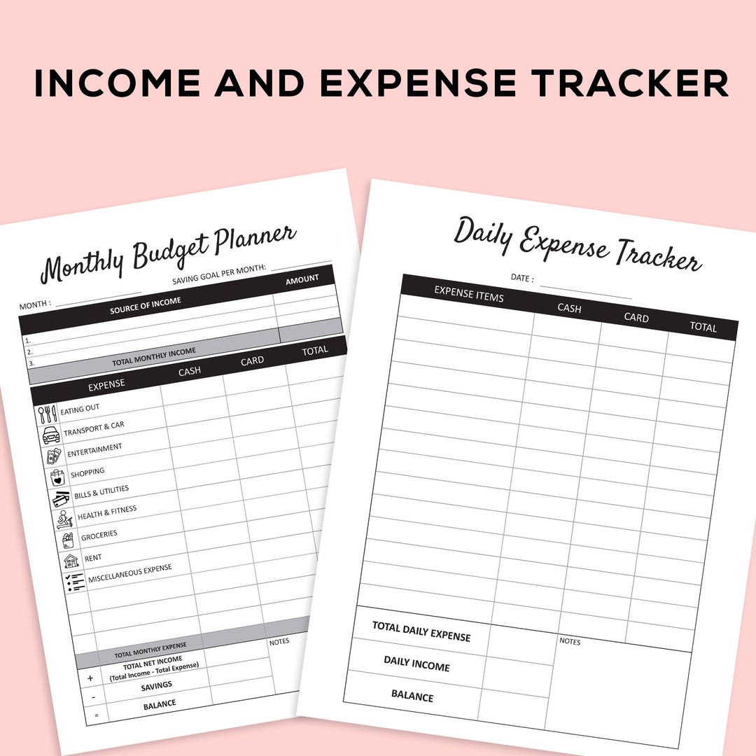 Printable Family Budget Planner, Income Expense Tracker (digital ...