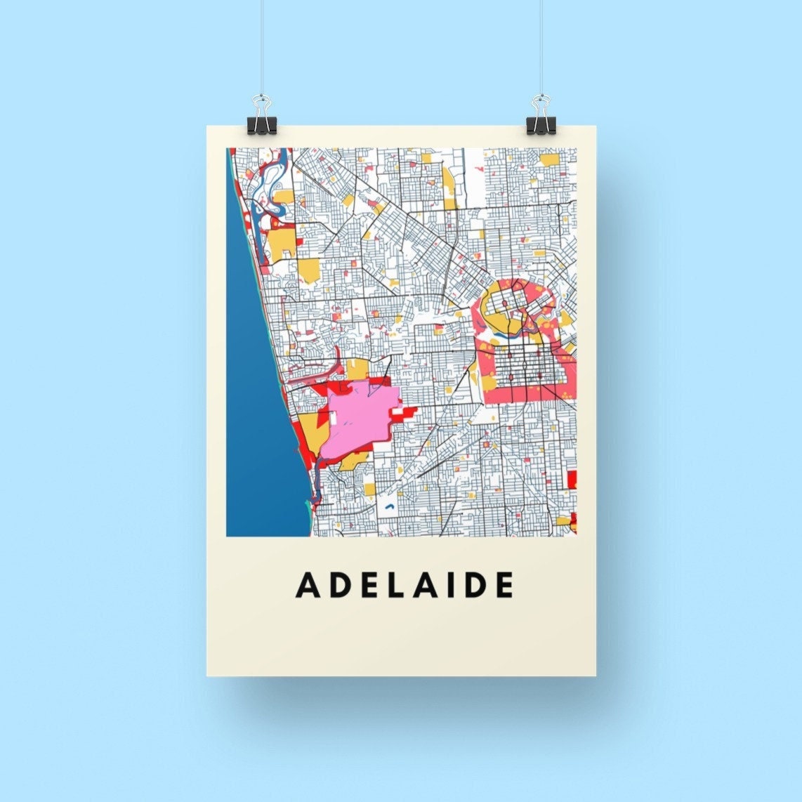 Adelaide City Map Print Multicolored Map Poster A3 Size - Etsy Australia