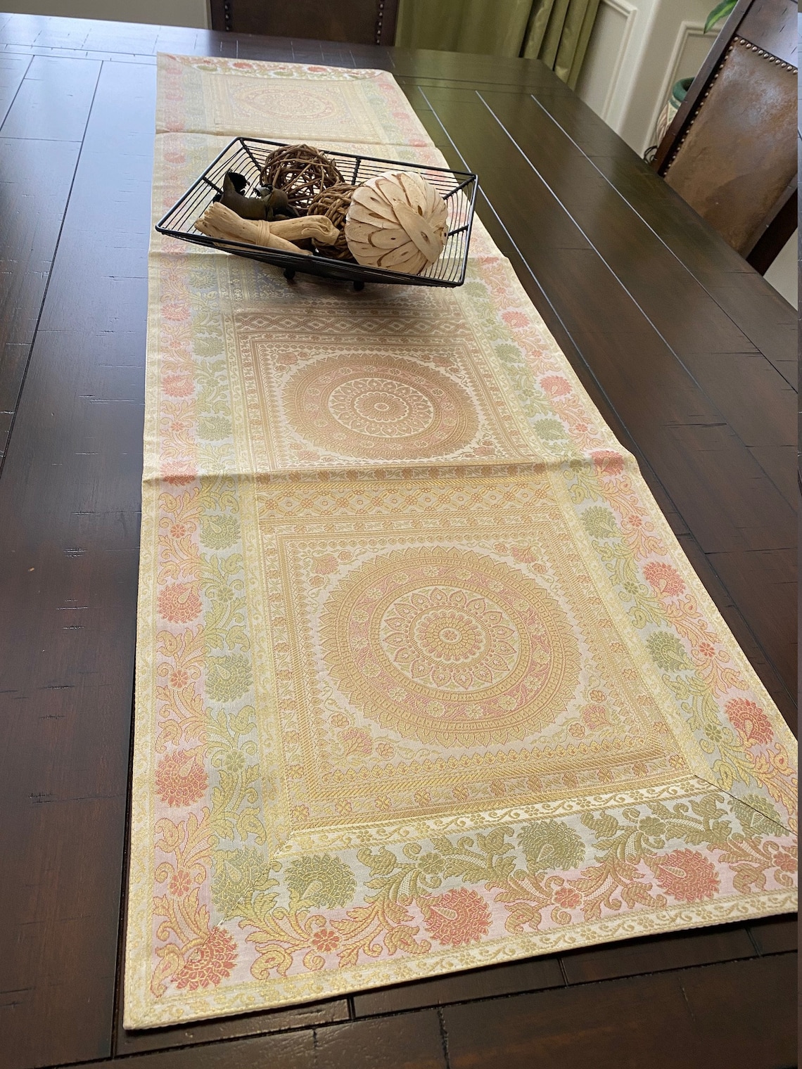 Table Runner/ wall Tapestry Brocade Art Silk Beautiful | Etsy