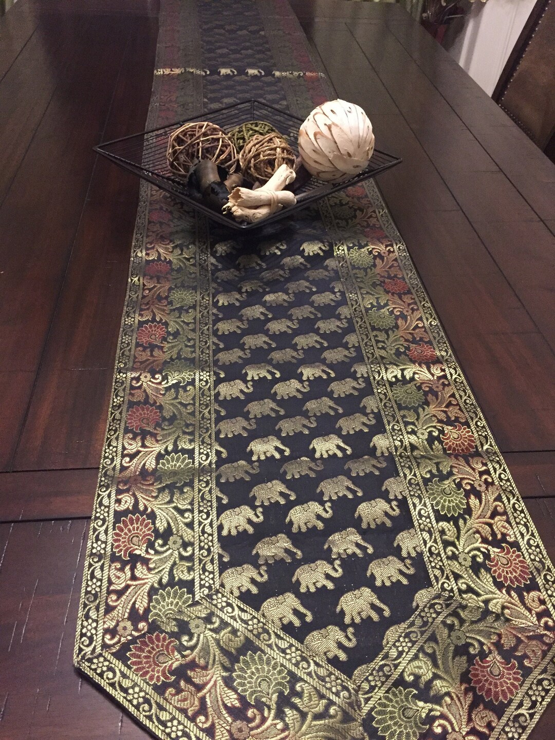 Table Runner Brocade Runner Silk Home Decor Housewarming Gift Formal ...
