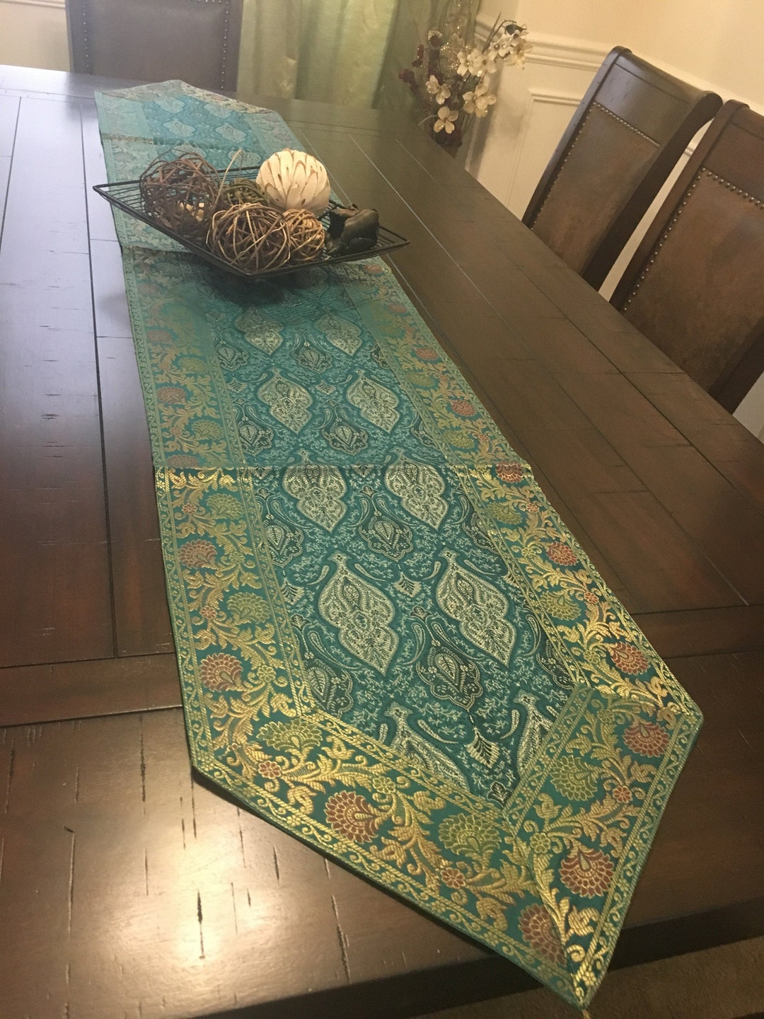 Formal Table Runner Brocade 14 X 80 Inch Runner 110 Inch Silk Beautiful ...