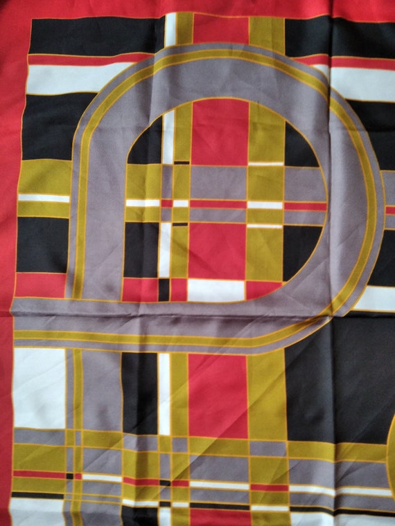 Foulard aux motifs des années 70 vert rouge Vintage … - Gem