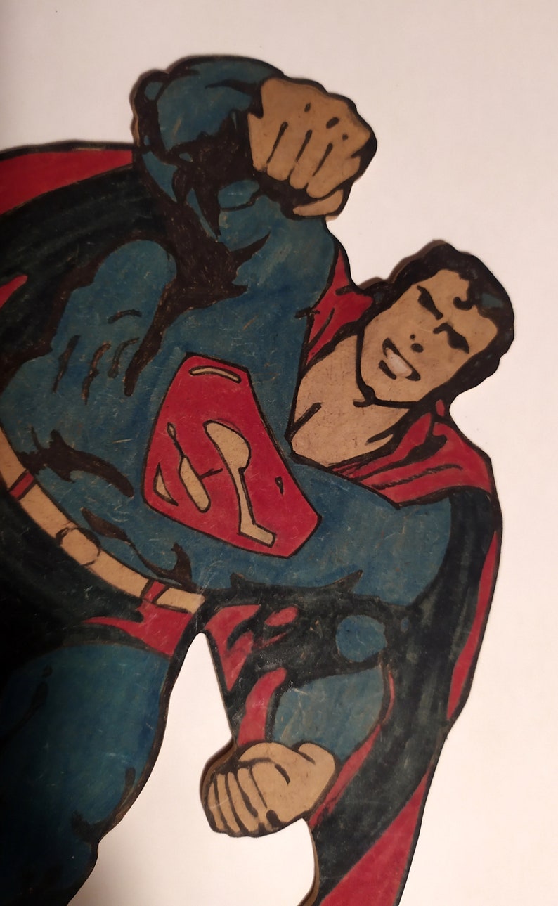SUPERMAN plaque chantournage pièce unique décoration murale - Etsy France