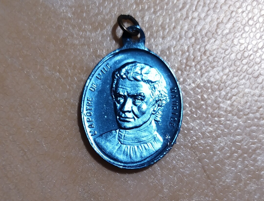 Rare Blue Medal JACQUES LAVAL Apostle of Mauritius Vintage Medal ...