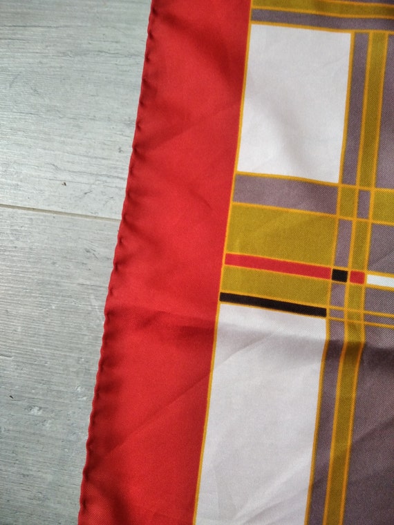 Foulard aux motifs des années 70 vert rouge Vintage … - Gem