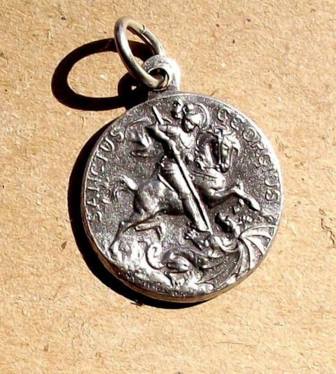 Saint George Medal Sanctus Georgius Silver Metal Sailboat Medaglia ...
