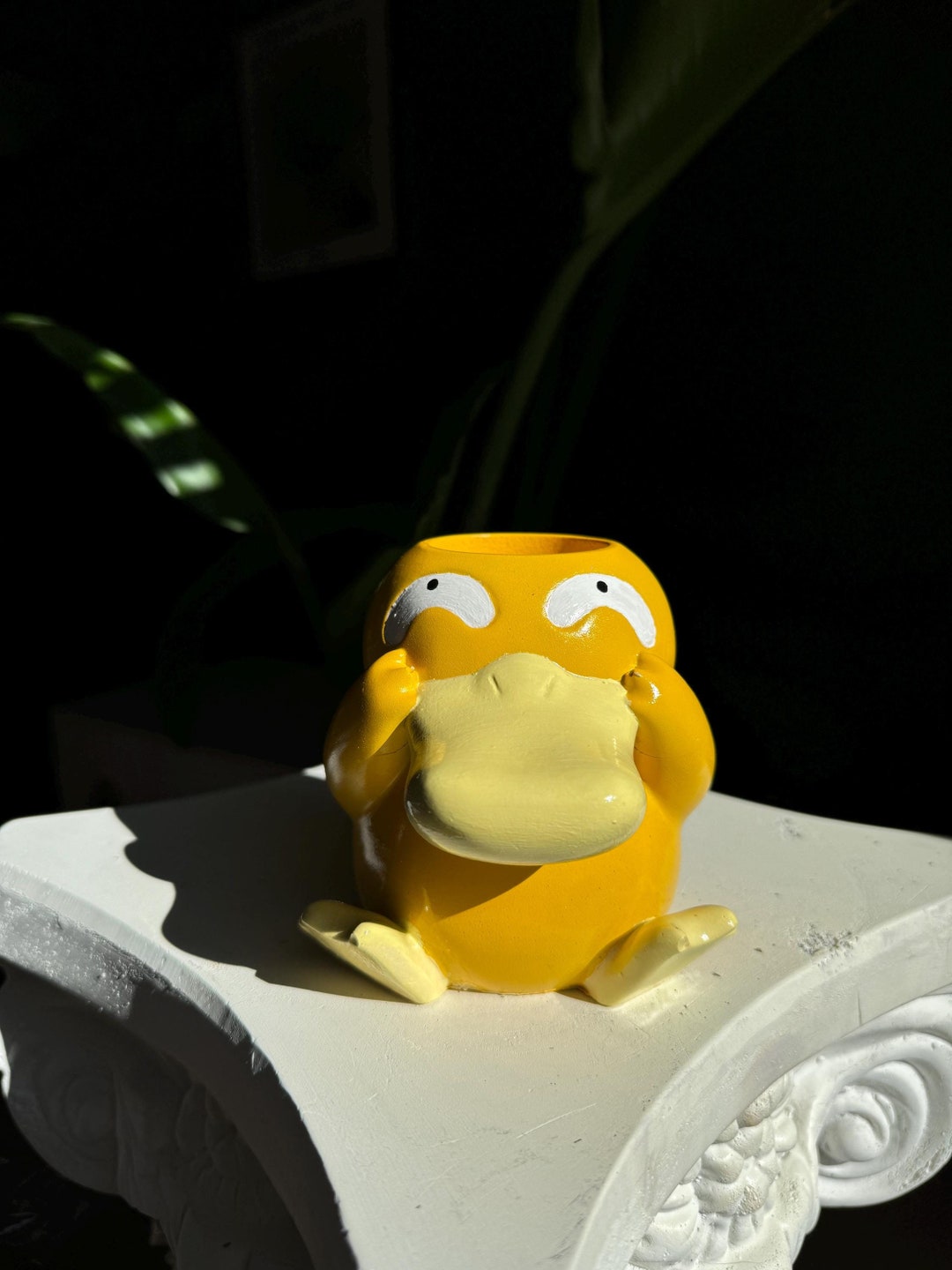 Hand-painted Psyduck Concrete Home Decor , Planter for 1” Succulents ...