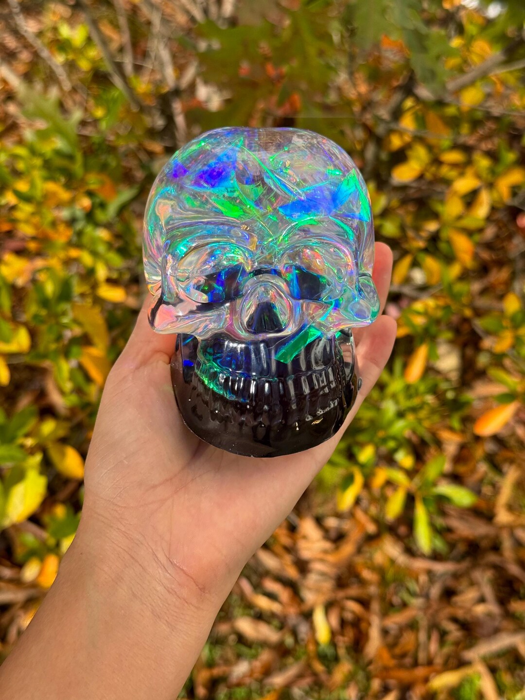 Holographic Resin Skull • Skull Gifts, Sugar Skull, Home Decor, Paper ...