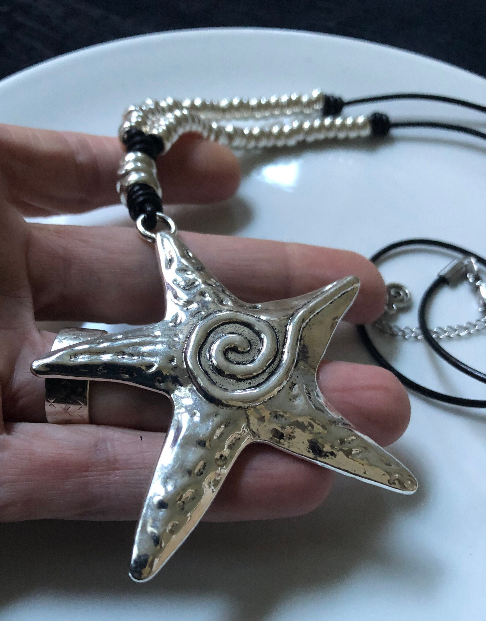 Star Pendant Necklace Long Star Necklace Big Star Pendant - Etsy UK