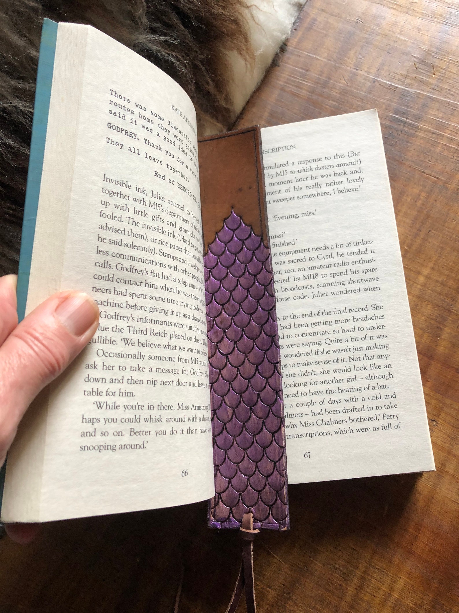 Leather Bookmark, Custom Hand Tooled Dragon Scale / Fish Scale /mermaid ...