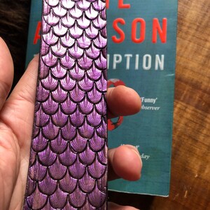 Leather Bookmark, Custom Hand Tooled Dragon Scale / Fish Scale /mermaid ...