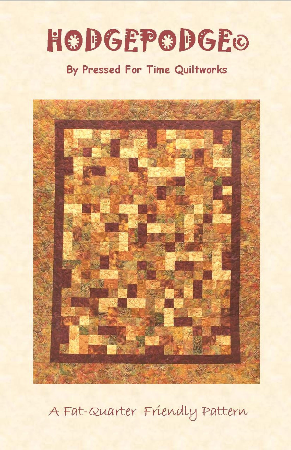 Hodgepodge Fat-quarter Quilt Pattern, Beginning Quilt Pattern, Easy to ...
