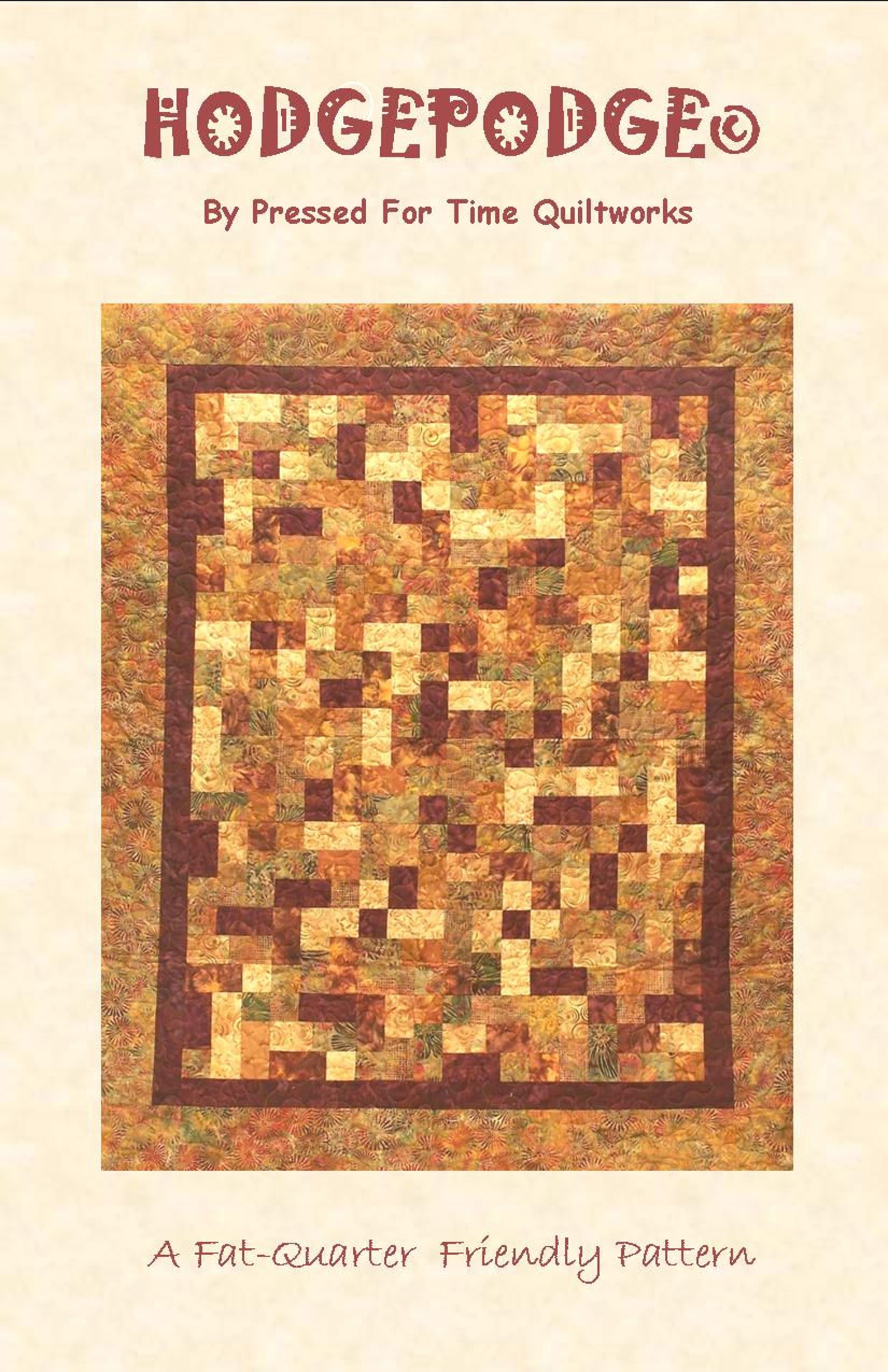 Hodgepodge Fat-quarter Quilt Pattern, Beginning Quilt Pattern, Easy to ...
