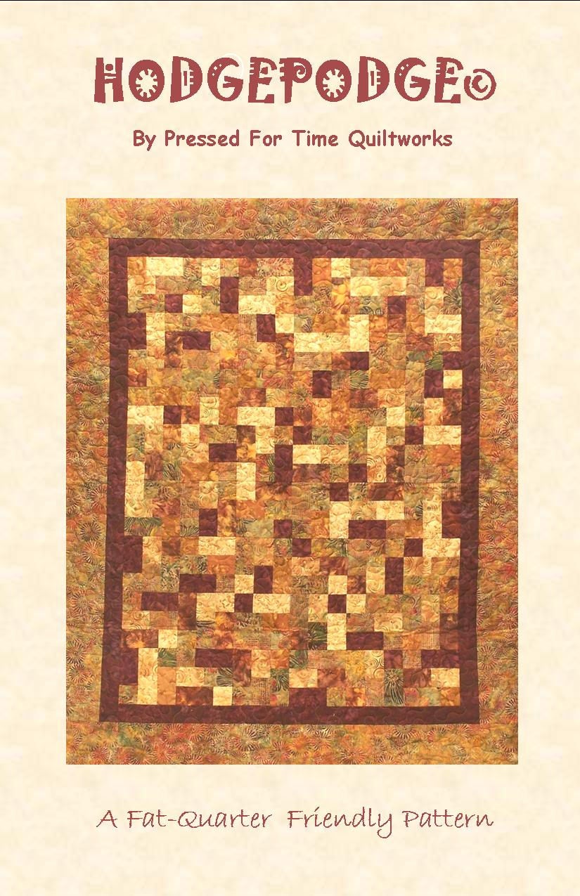 Hodgepodge Fat-quarter Quilt Pattern, Beginning Quilt Pattern, Easy to ...