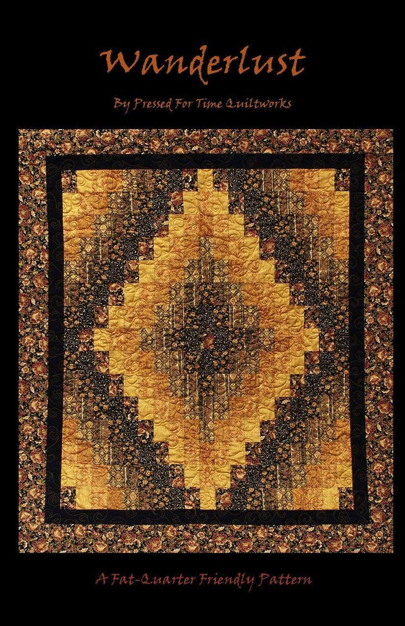 Wanderlust Fat-quarter Quilt Pattern, Beginning Quilt Pattern, Easy Quilt to Sew, Fat-quarter ...