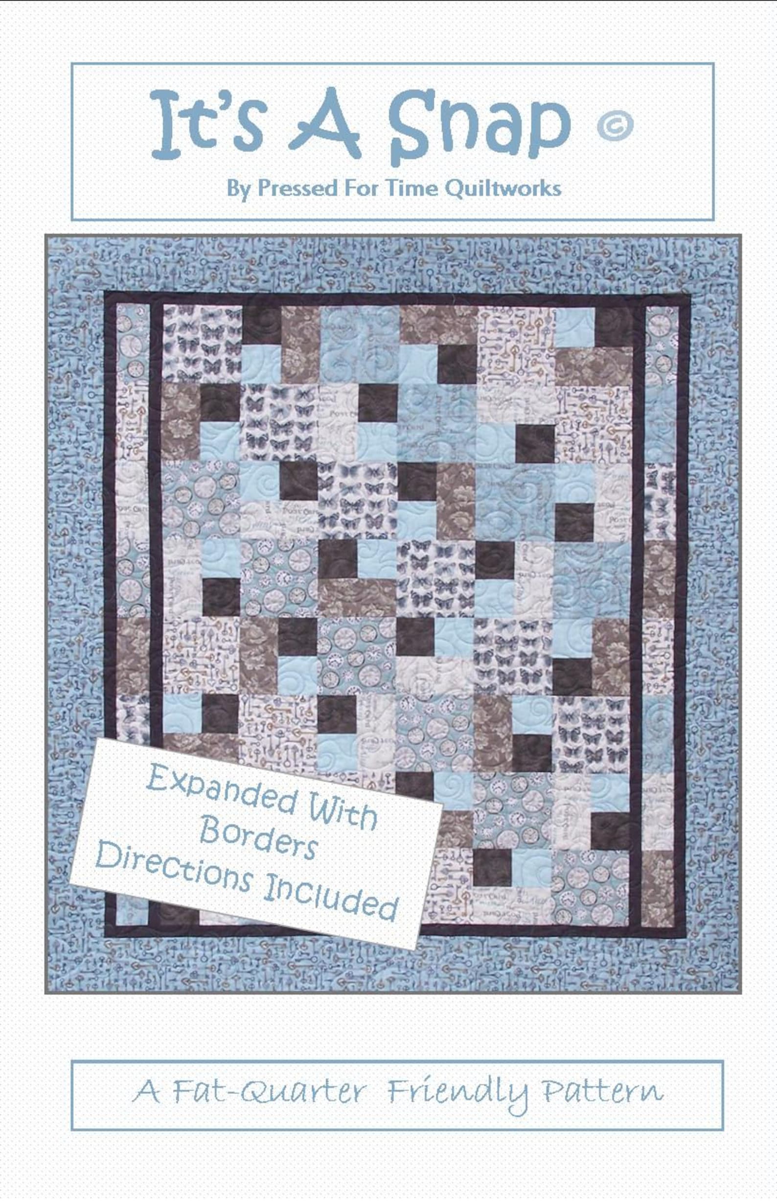 It's A Snap Fat-quarter Quilt Pattern, Beginning Quilt Pattern, Easy ...
