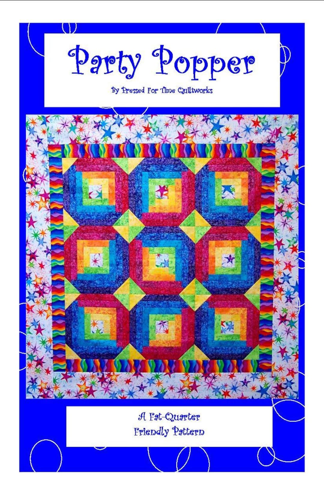 Party Popper Fat-quarter Quilt Pattern, Beginning Quilt Pattern, Easy ...