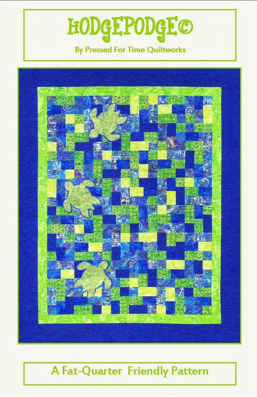 Hodgepodge Fat-quarter Quilt Pattern, Beginning Quilt Pattern, Easy to ...