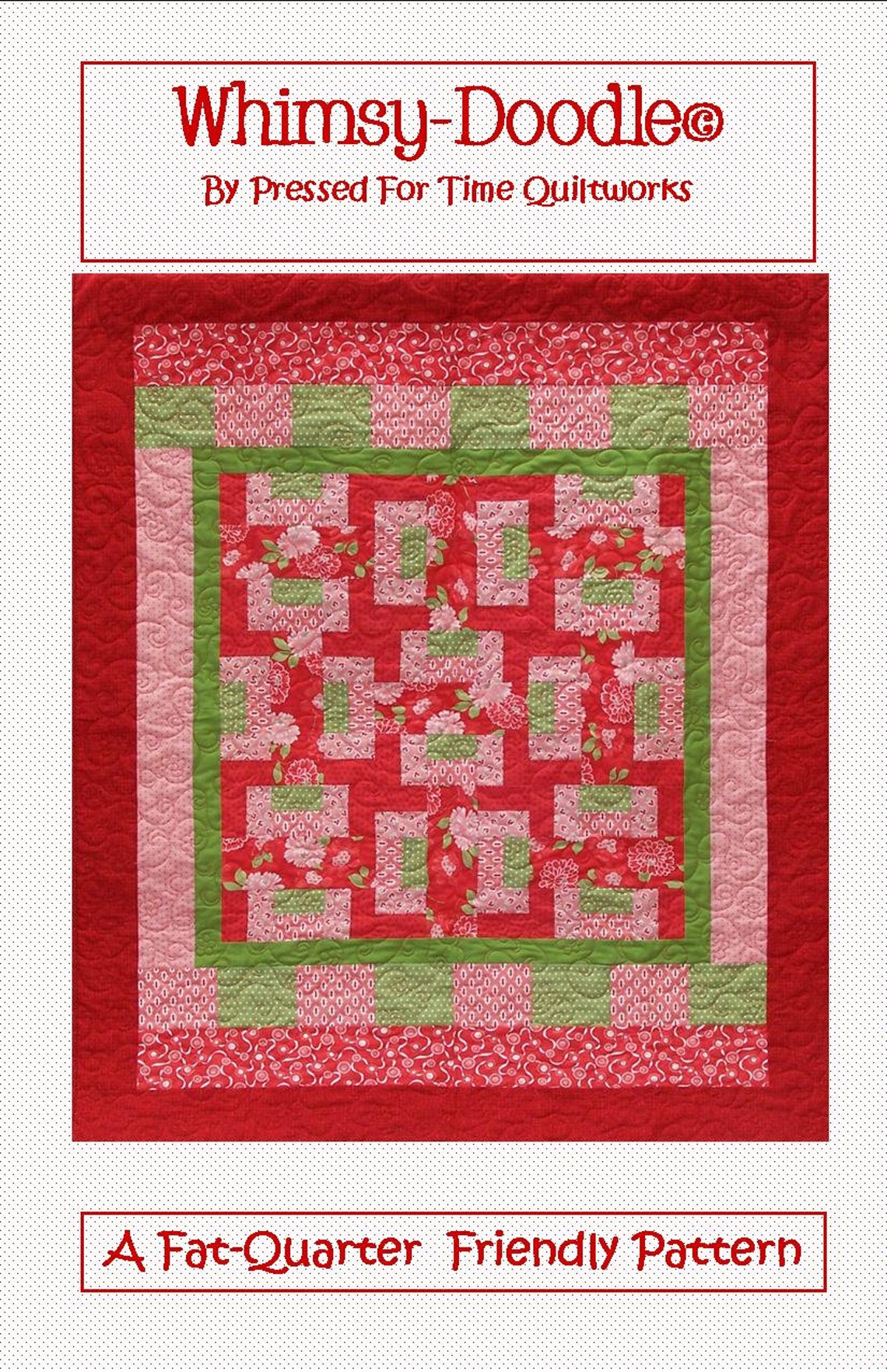 Whimsy-doodle Fat-quarter Quilt Pattern, Beginning Quilt Pattern, Easy ...